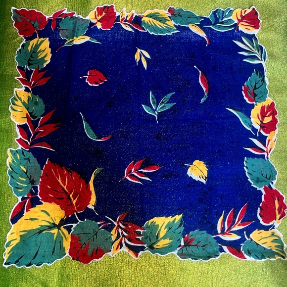 Accessories | Vintage Ladys Hanky Vivid Autumn Leaves | Poshmark